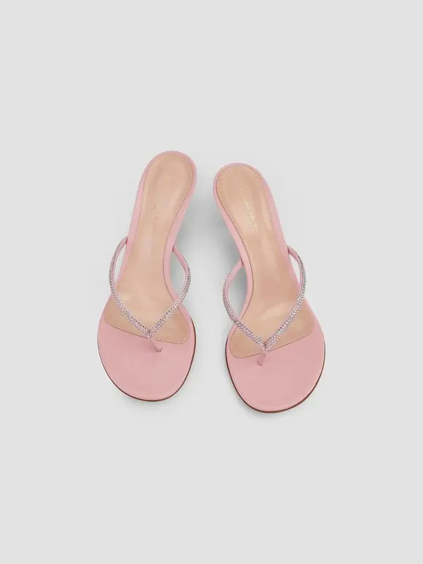GIANVITO ROSSI India 70mm Rhinestone-embellished Metallic Leather Sandals - Sakura