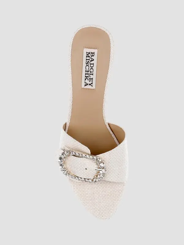 Badgley Mischka Odetta 75mm Embellished Slip-on Sandals