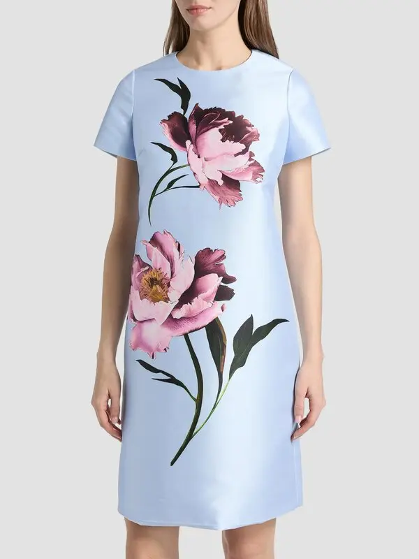 Rickie Freeman For Teri Jon Floral Placet Faille A-line Dress