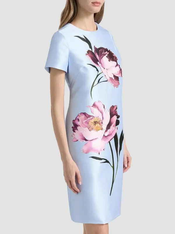 Rickie Freeman For Teri Jon Floral Placet Faille A-line Dress