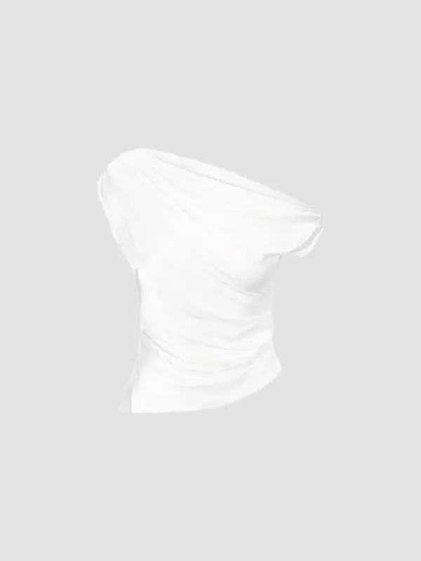 Staud Phare Pleated Silk Top