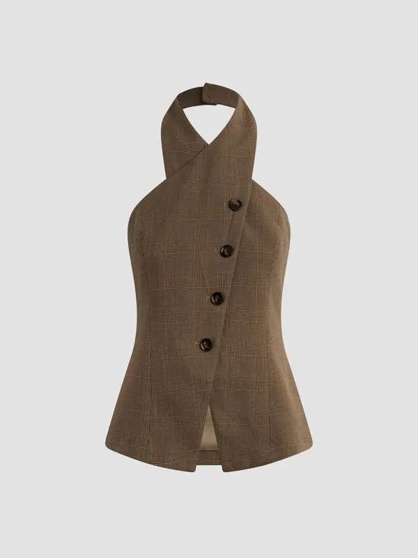 FAVORITE DAUGHTER The Crossover Glen Check Vest