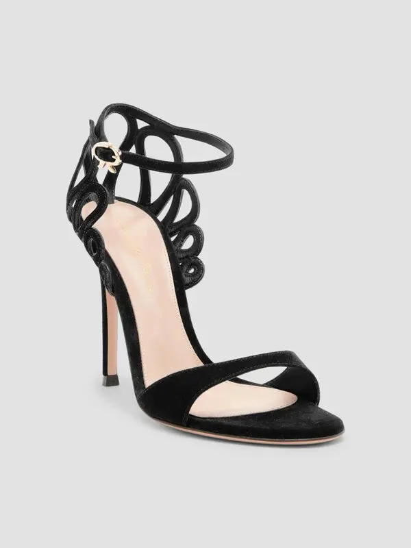GIANVITO ROSSI 105mm Scalloped Suede Sandals
