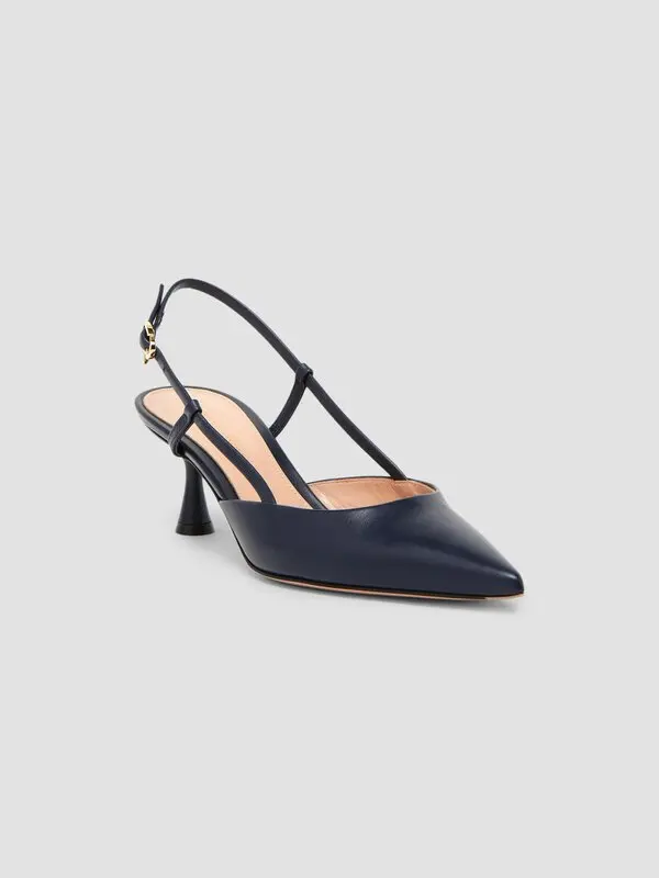 GIANVITO ROSSI Ascent 55mm Leather Slingback Pumps - Denim