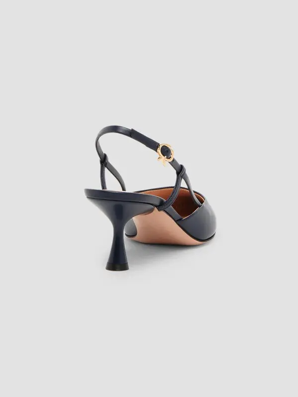 GIANVITO ROSSI Ascent 55mm Leather Slingback Pumps - Denim
