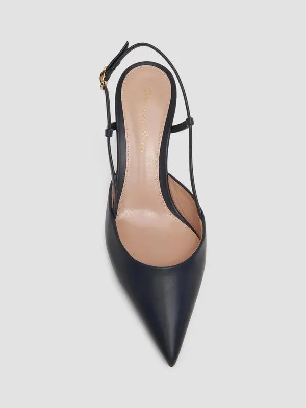 GIANVITO ROSSI Ascent 55mm Leather Slingback Pumps - Denim