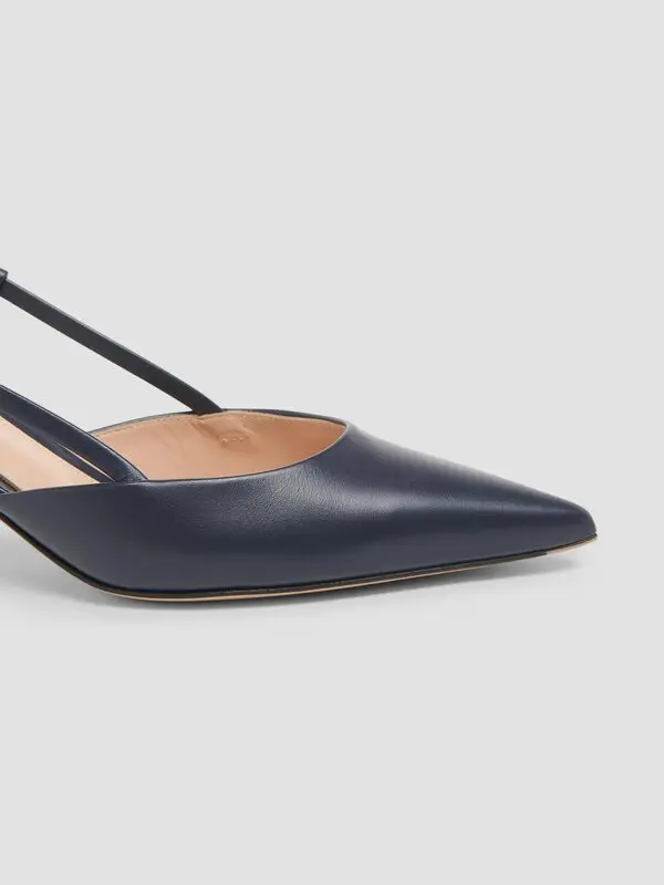 GIANVITO ROSSI Ascent 55mm Leather Slingback Pumps - Denim