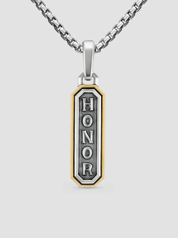 David Yurman Honor Amulet In Sterling With 14k Yellow Gold, 27mm