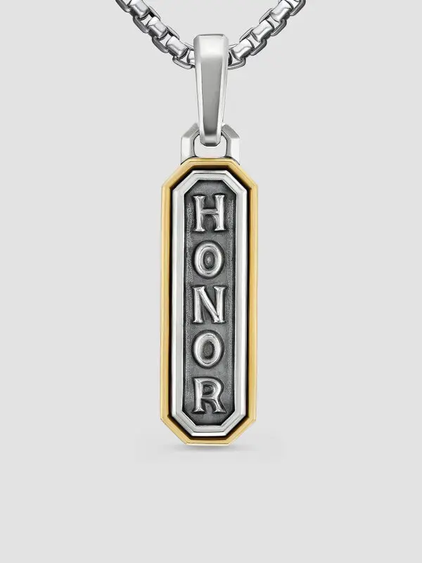 David Yurman Honor Amulet In Sterling With 14k Yellow Gold, 27mm