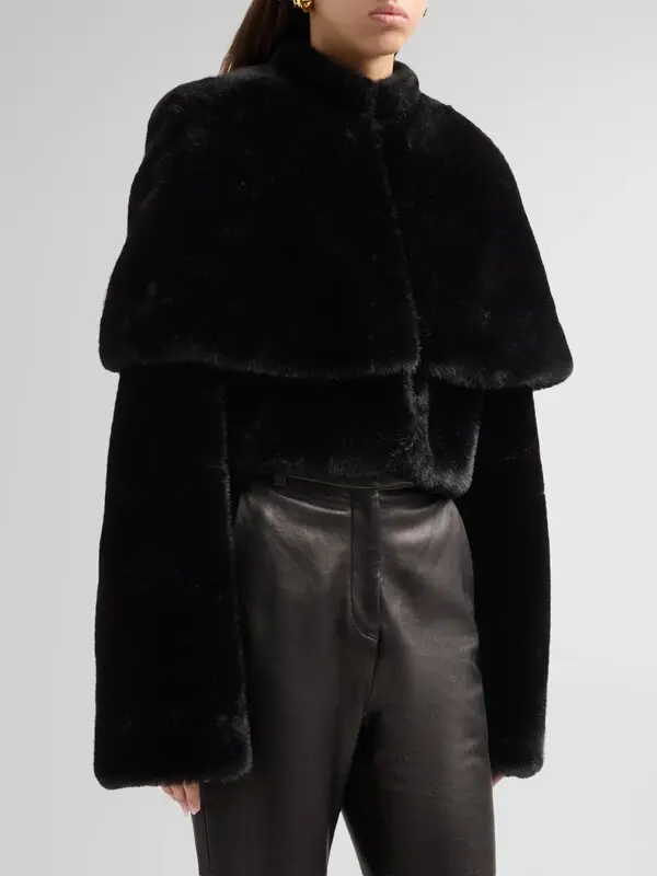 ET OCHS Vlad Faux-fur Crop Jacket - Black