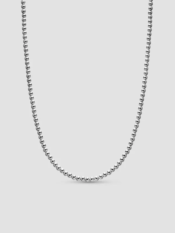 David Yurman Spiritual Beads Metal Bead Necklace In Sterling 4mm - Silver