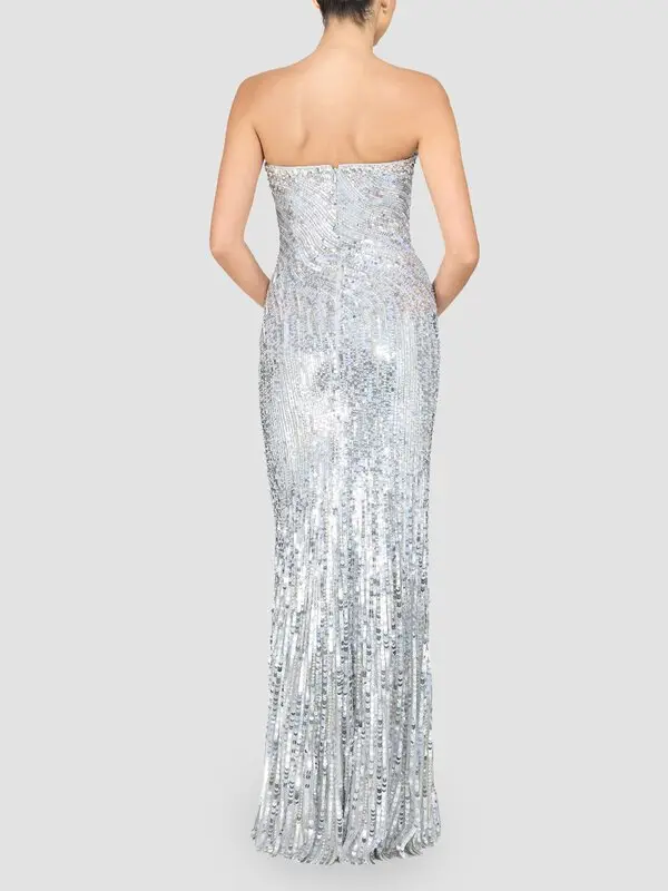Jenny Packham Helix Sequined Strapless Gown