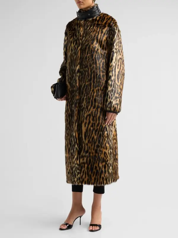 ET OCHS Vonn Leopard-print Faux-fur Coat