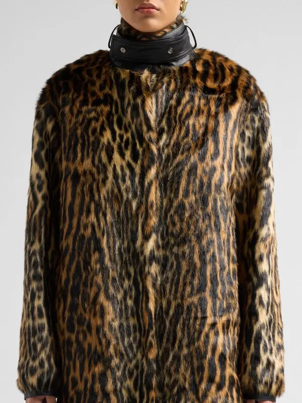 ET OCHS Vonn Leopard-print Faux-fur Coat