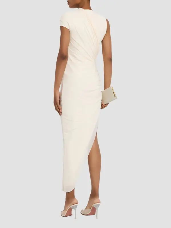 ET OCHS Georgia Gathered Jersey Midi Dress
