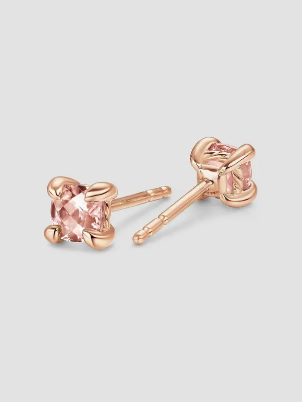 David Yurman Micro Chatelaine Stud Earrings In 18k Rose Gold With 4.8mm
