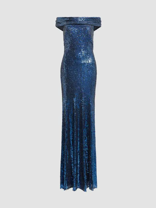 Jenny Packham Echo Sequined Off-the-shoulder Gown