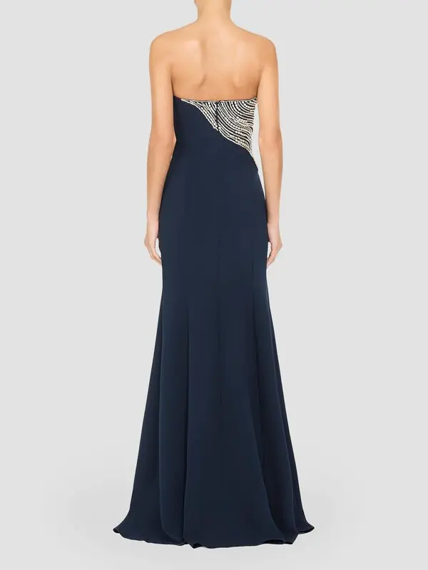 Jenny Packham Soyala Beaded Strapless Gown - Ink