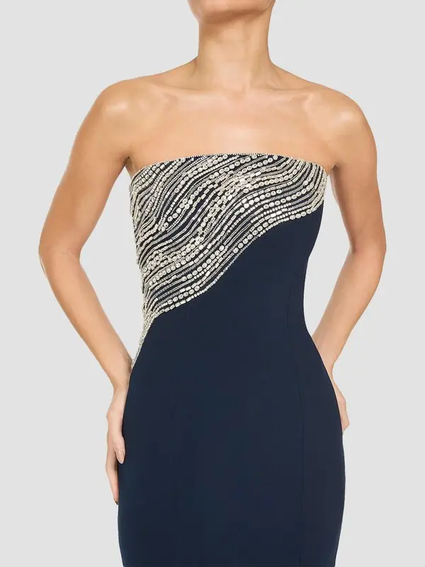 Jenny Packham Soyala Beaded Strapless Gown - Ink