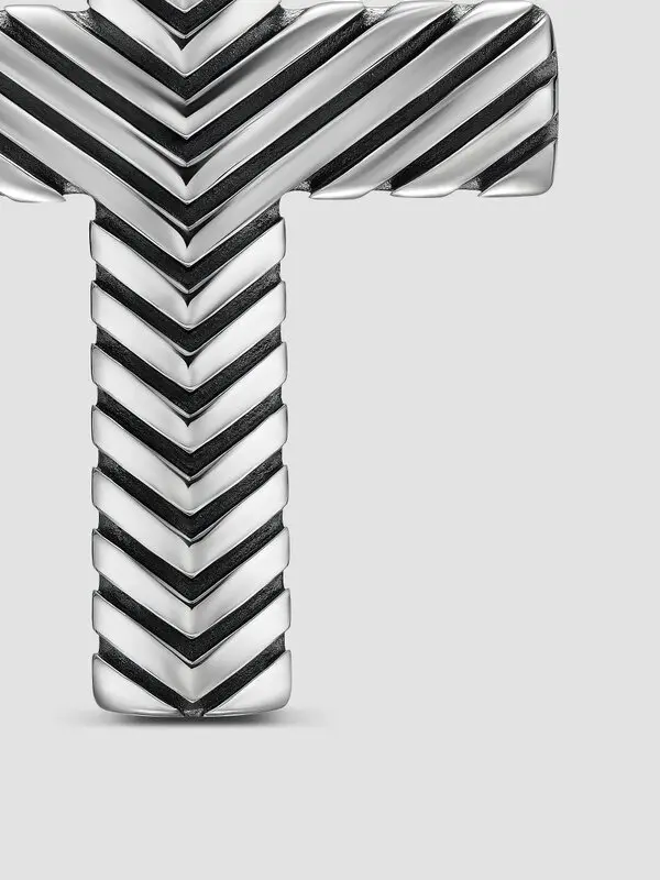 David Yurman Chevron Cross Pendant In Sterling 36mm