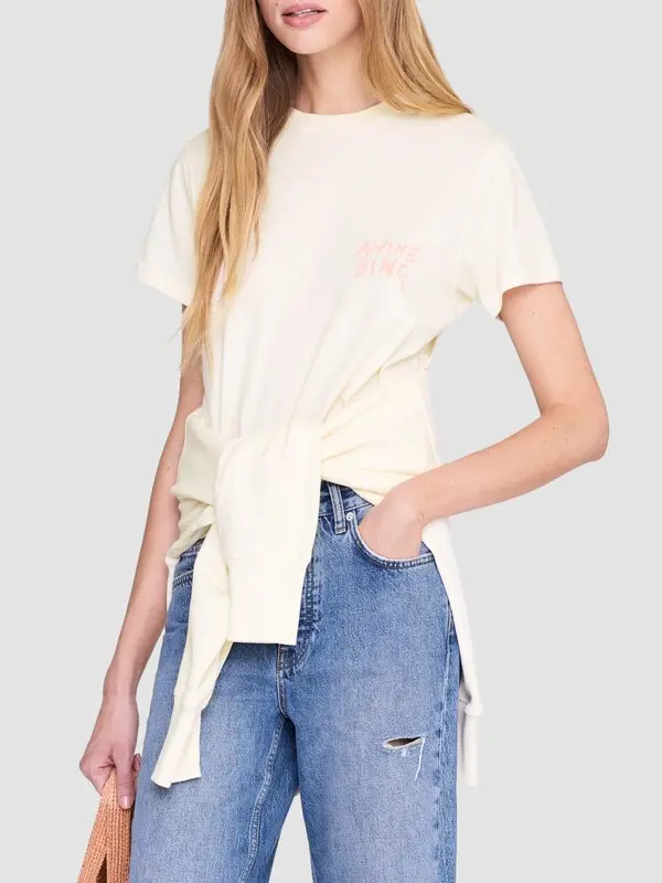ANINE BING Shelley Logo Cotton T-shirt