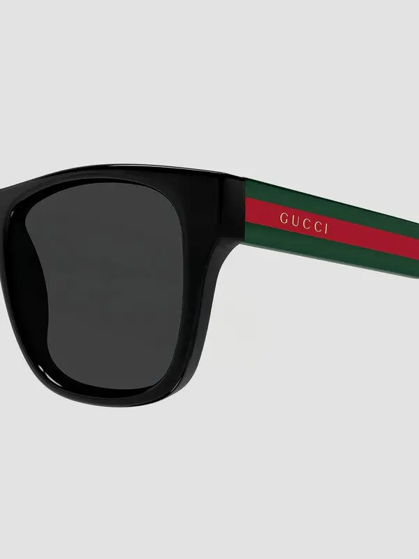 Gucci New Pop Web 56mm Square Sunglasses - Black