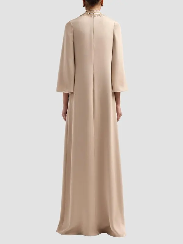 Rickie Freeman For Teri Jon Embellished Collar Satin Gown