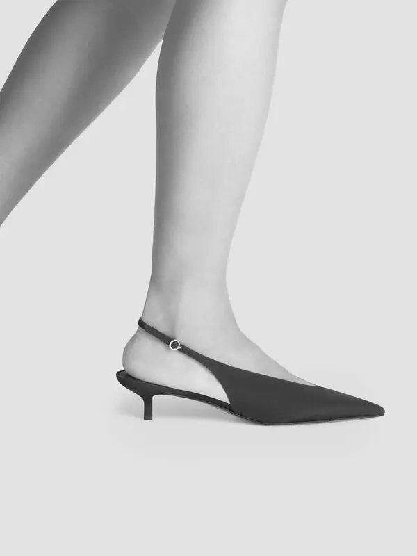 NEOUS Diske 40mm Crêpe De Chine Point-toe Slingback Pumps