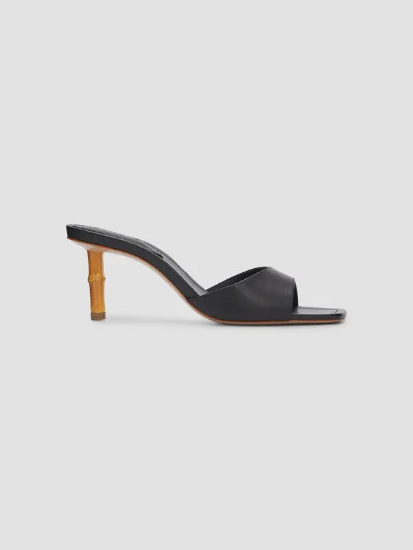Schutz Leena 75mm Bamboo-heel Leather Mules