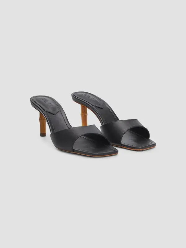 Schutz Leena 75mm Bamboo-heel Leather Mules