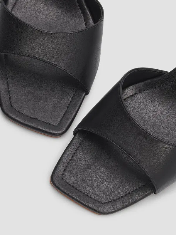 Schutz Leena 75mm Bamboo-heel Leather Mules