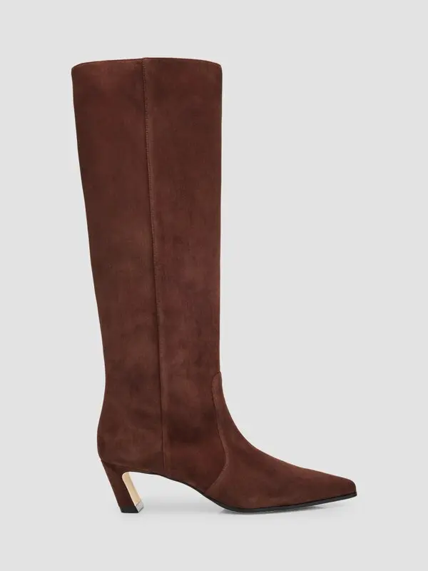 STUART WEITZMAN Stassi 50mm Suede Boots - Walnut