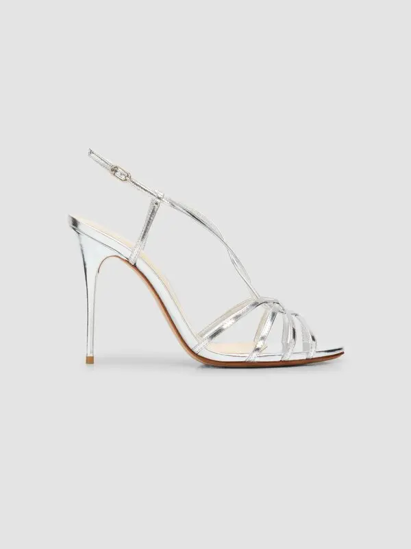 ALEXANDRE BIRMAN Kim 100mm Strappy Leather Sandals - Silver