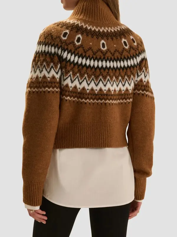 FAVORITE DAUGHTER Chalet Fair Isle-inspired Turtleneck Sweater