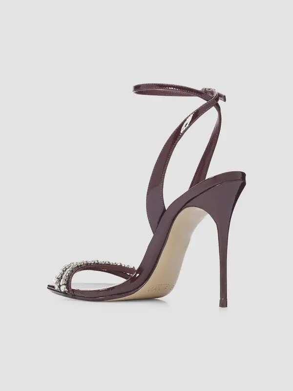 ALEXANDRE BIRMAN Nicole 100mm Embellished Patent Leather Stiletto Sandals