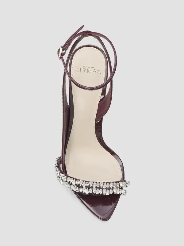 ALEXANDRE BIRMAN Nicole 100mm Embellished Patent Leather Stiletto Sandals