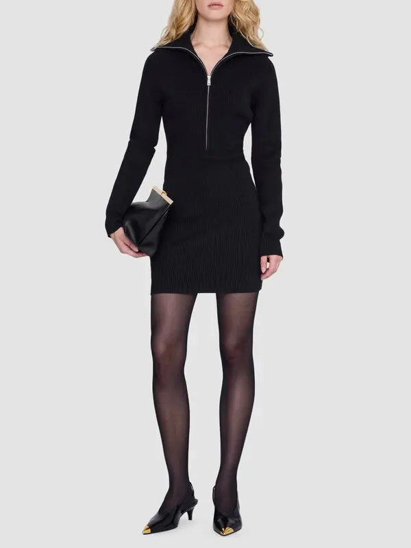 ANINE BING June Rib-knit Mini Dress