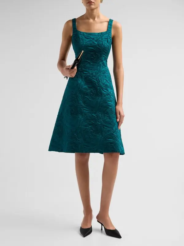 Rickie Freeman For Teri Jon Embossed Jacquard Mini Dress