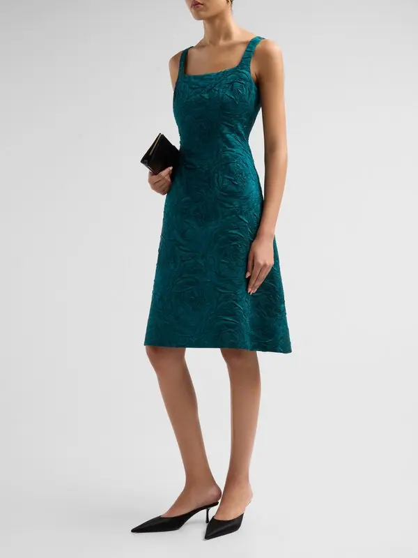 Rickie Freeman For Teri Jon Embossed Jacquard Mini Dress