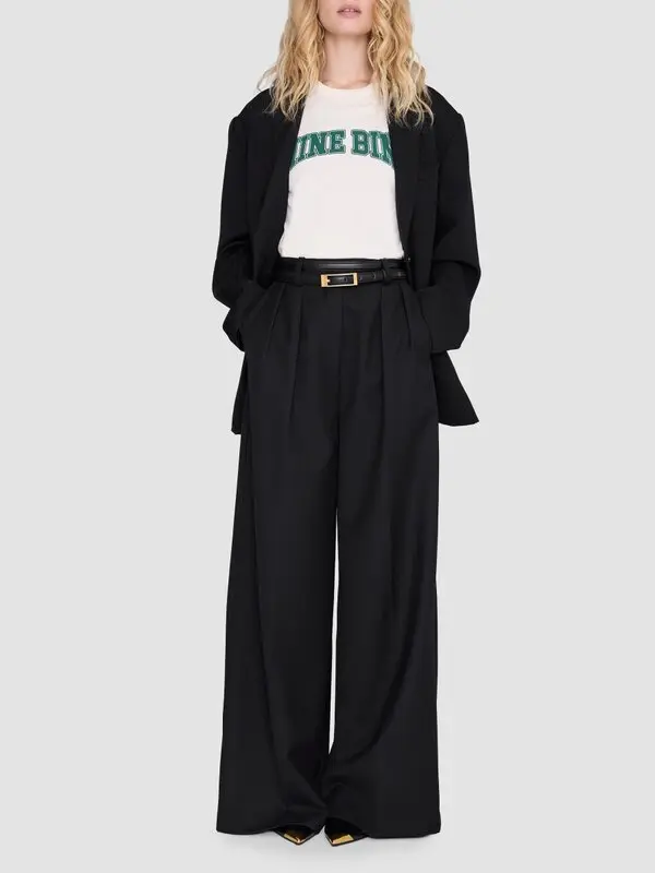 ANINE BING Shelley Cotton Crop T-shirt