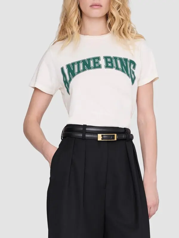 ANINE BING Shelley Cotton Crop T-shirt