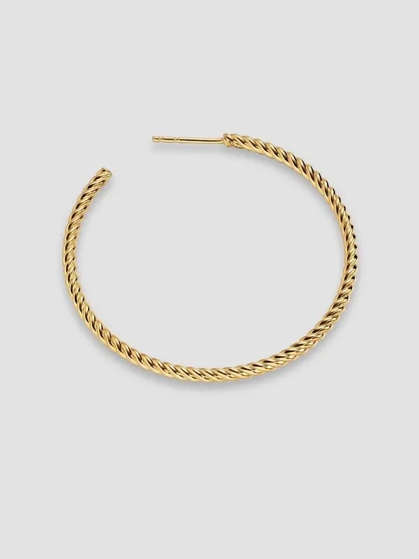 David Yurman Cablespira Hoop Earrings In 18k Yellow 42.3mm