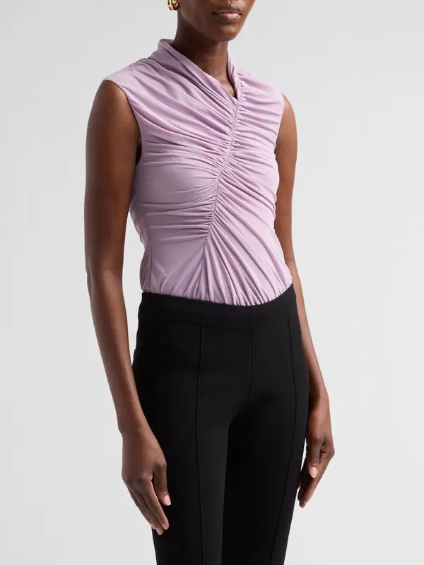 ET OCHS Bree Chiffon Ruched Bodysuit