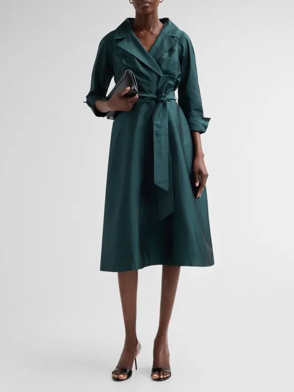 Rickie Freeman For Teri Jon Taffeta Shirtwaist Gown