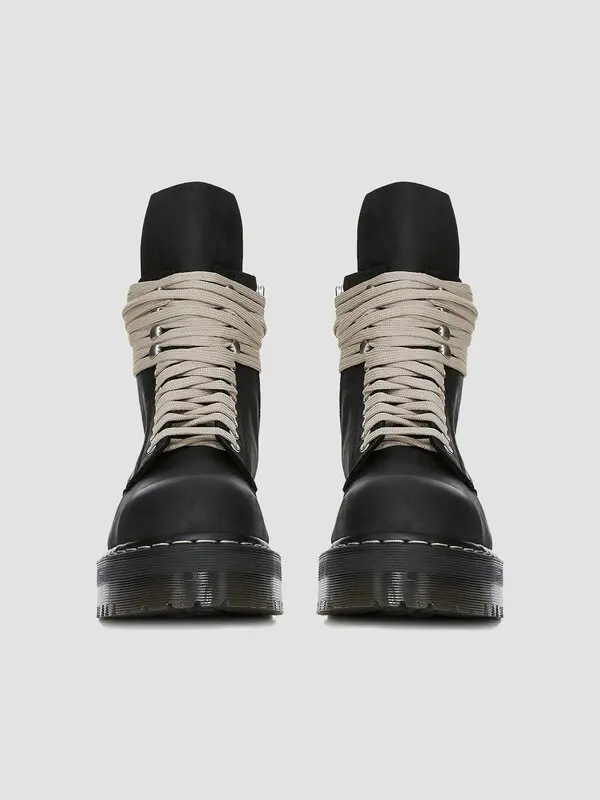 Rick Owens Dr. Martens X Quad-sole Steel-toe Leather Boots