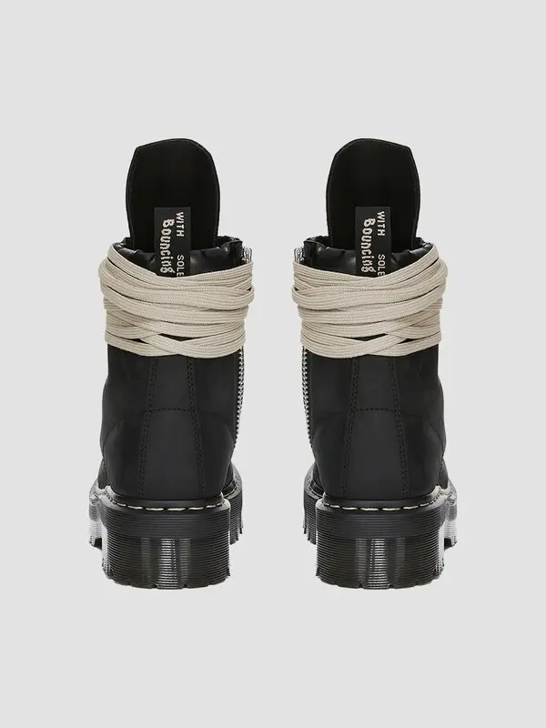 Rick Owens Dr. Martens X Quad-sole Steel-toe Leather Boots