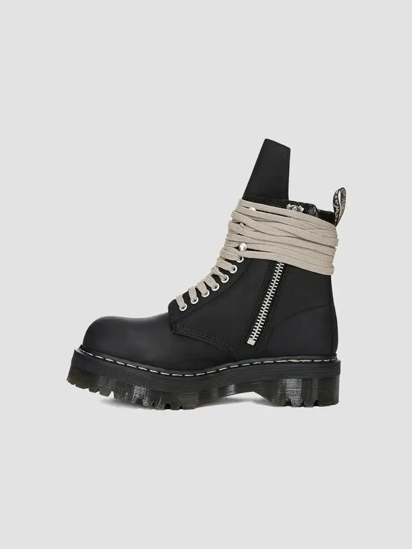 Rick Owens Dr. Martens X Quad-sole Steel-toe Leather Boots