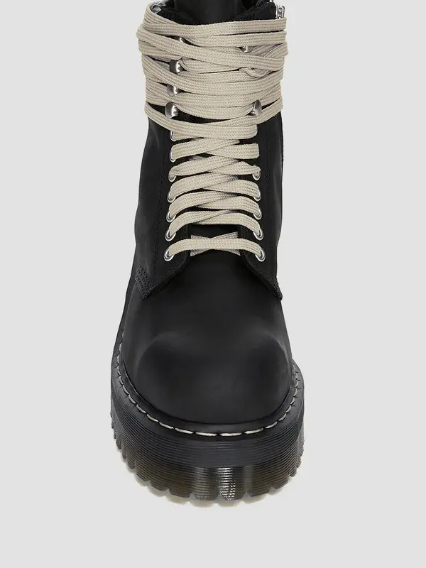 Rick Owens Dr. Martens X Quad-sole Steel-toe Leather Boots