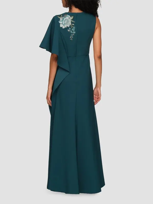 KAY UNGER Alisha Floral-embroidered Caftan Gown