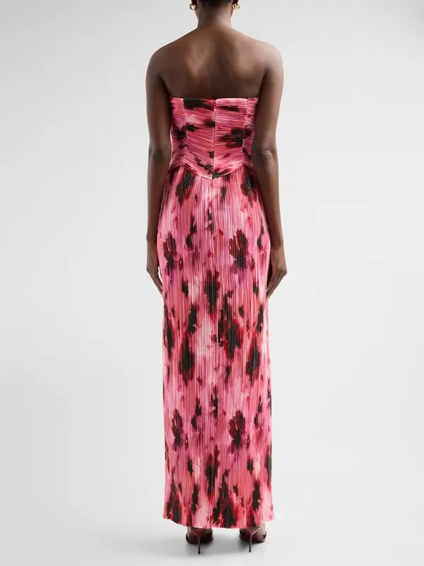 AS IT MAY Monique Floral Plissè Gown